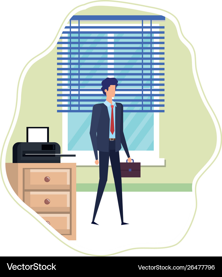 Elegant businessman in workplace character Vector Image