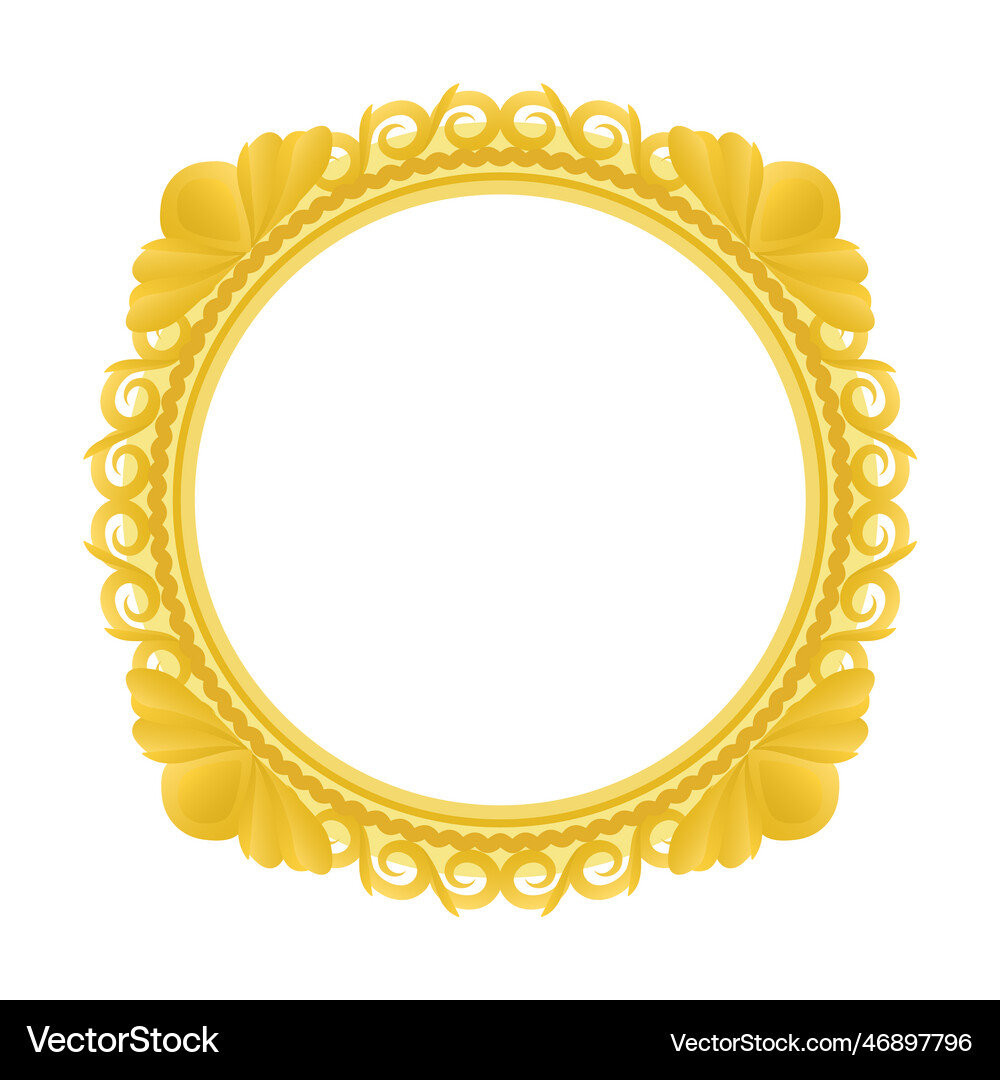 Gold old royal border for for mounting a mirror Vector Image