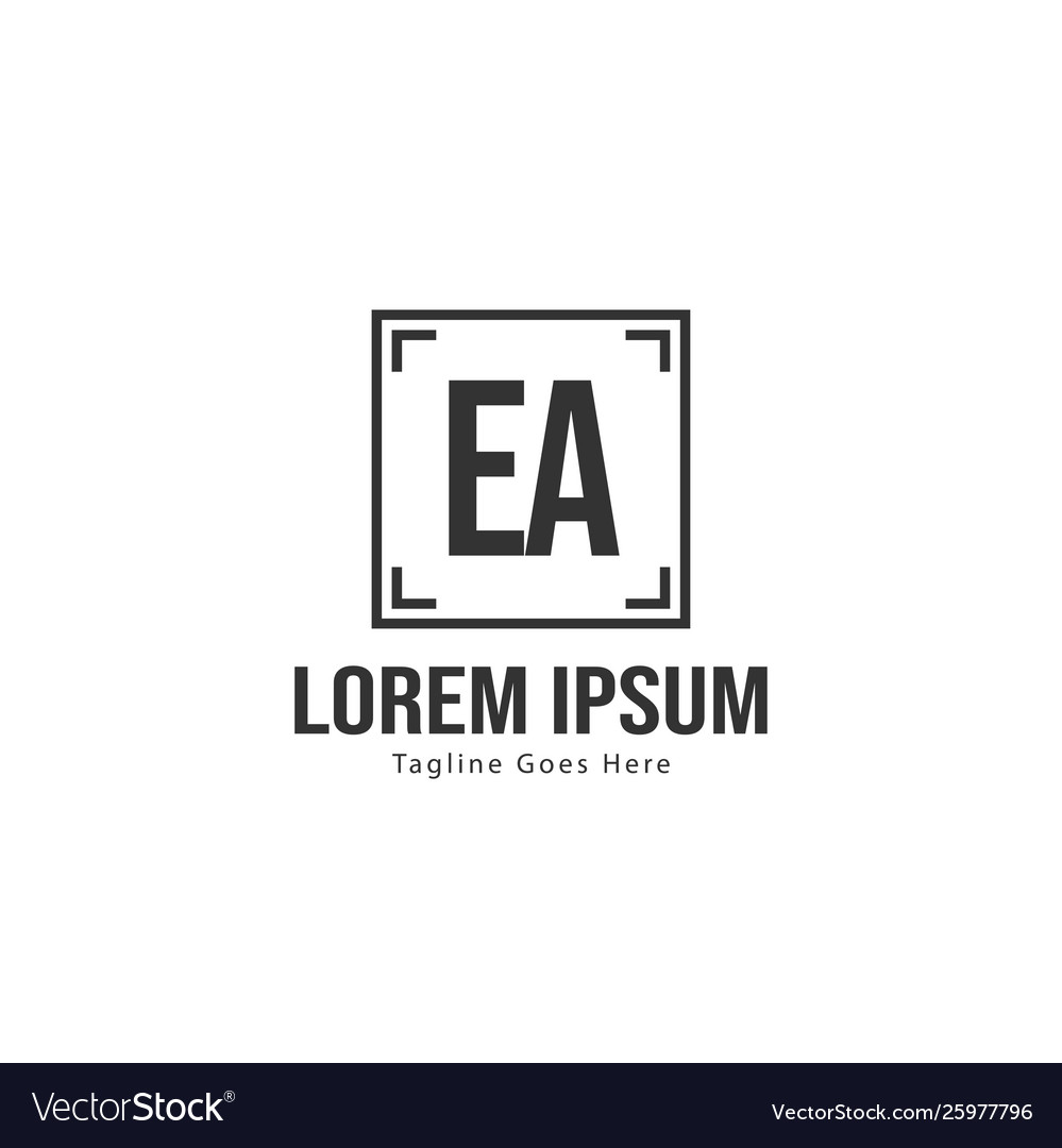 Initial ea logo template with modern frame Vector Image