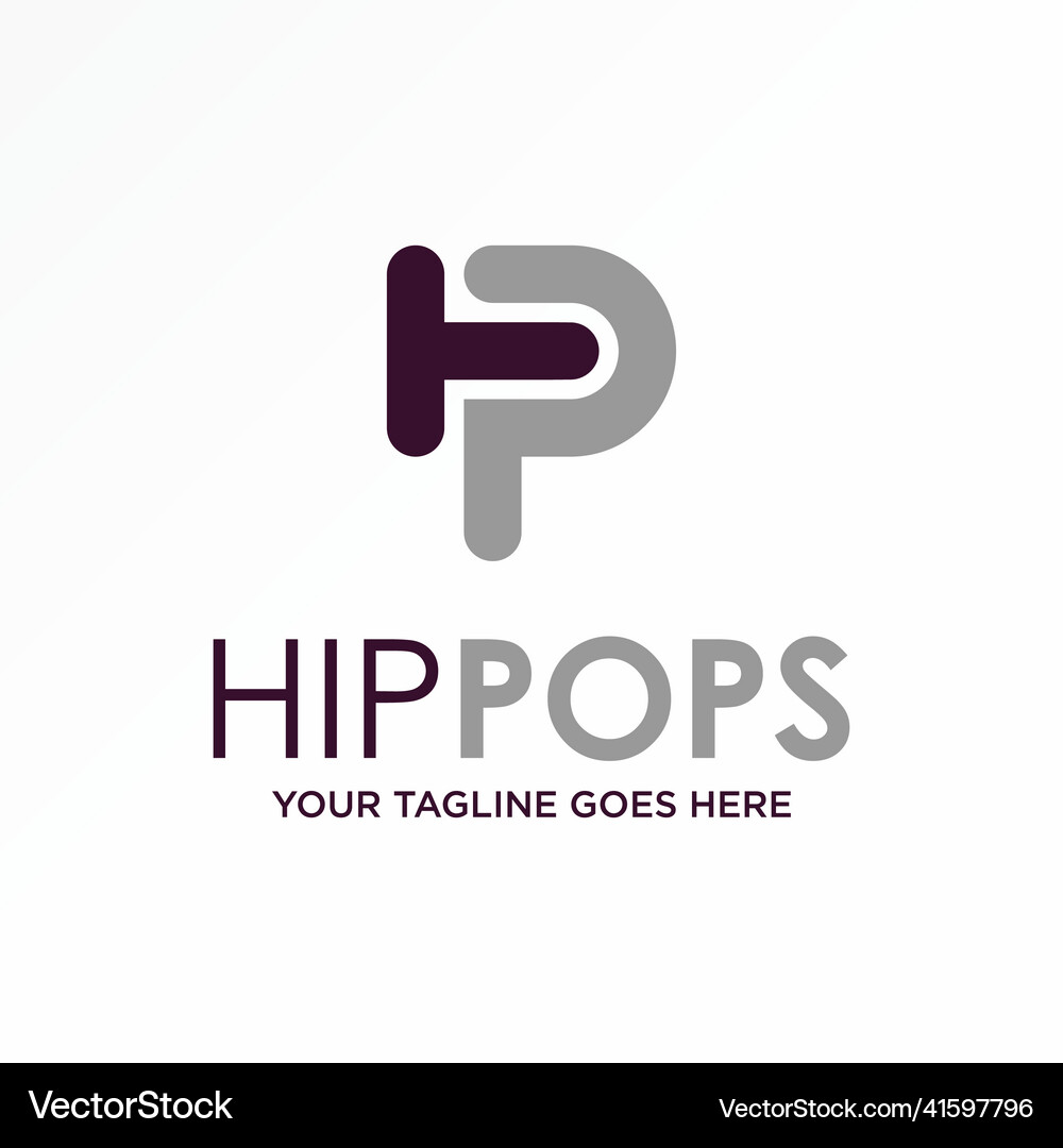 Letter tp or hp font with simple and modern logo Vector Image