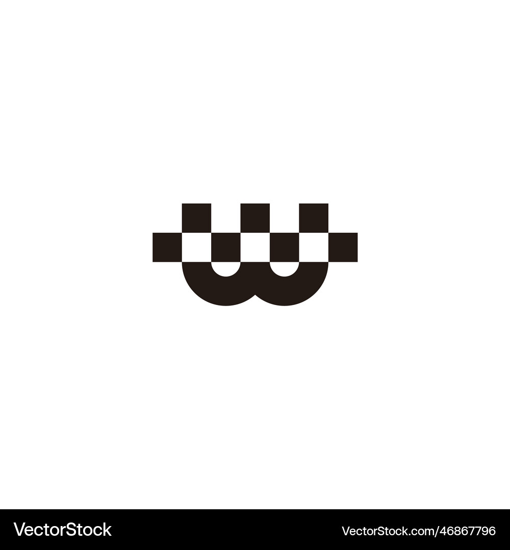 Letter w squares geometric symbol simple logo Vector Image
