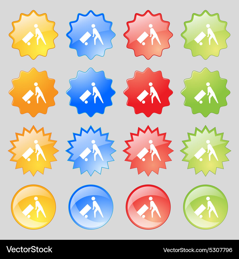 Loader icon sign big set 16 colorful modern Vector Image