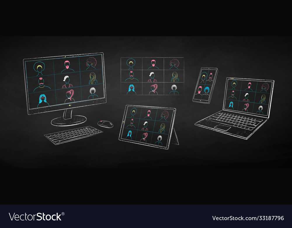 Set computer devices Royalty Free Vector Image