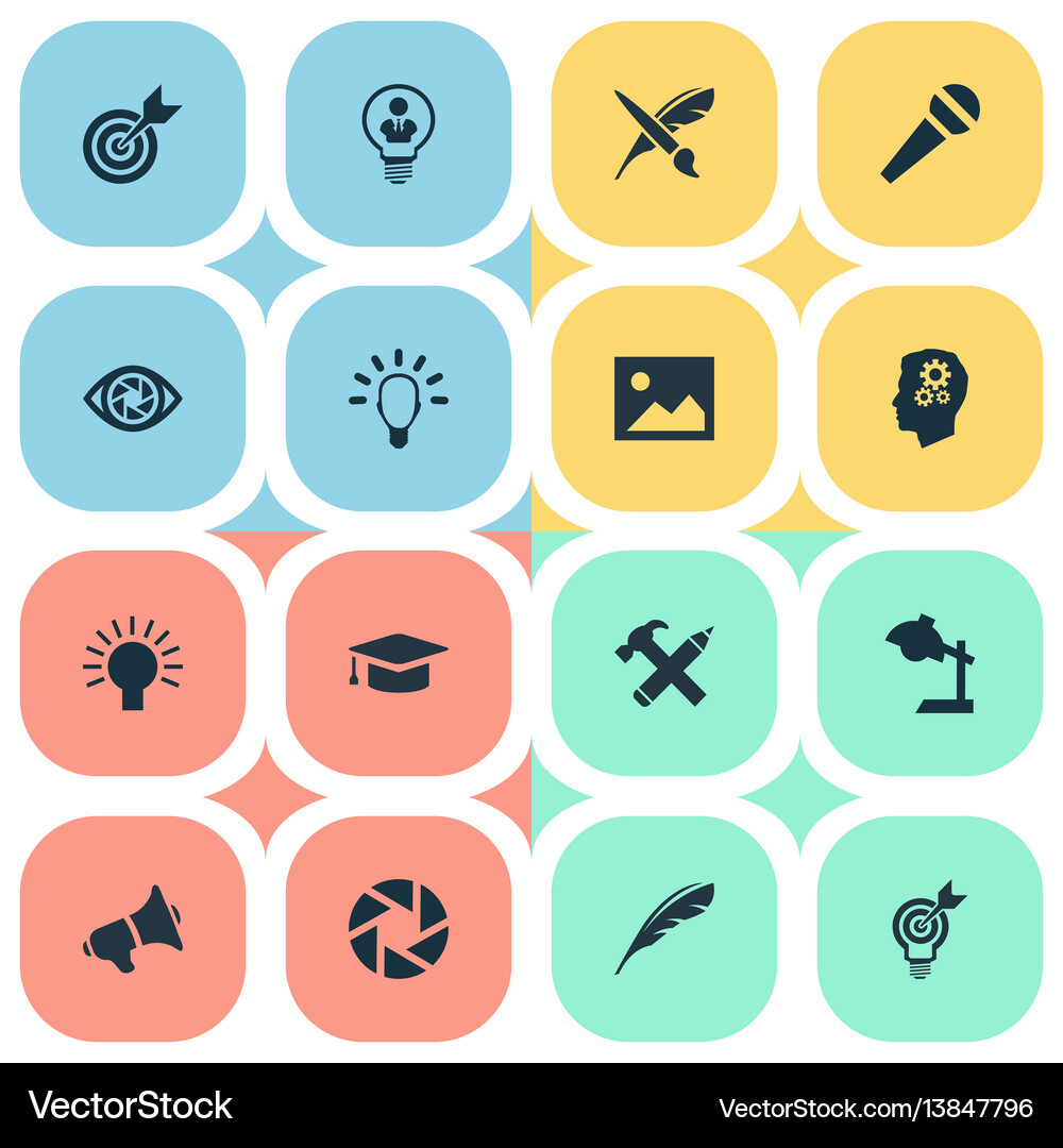 Set of simple visual art icons Royalty Free Vector Image