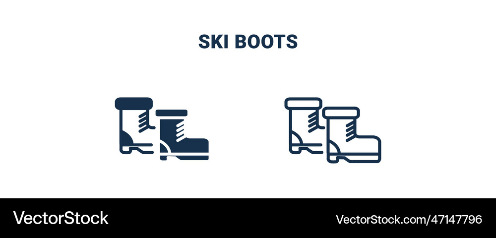 Ski boots icon outline and filled boots icon Vector Image