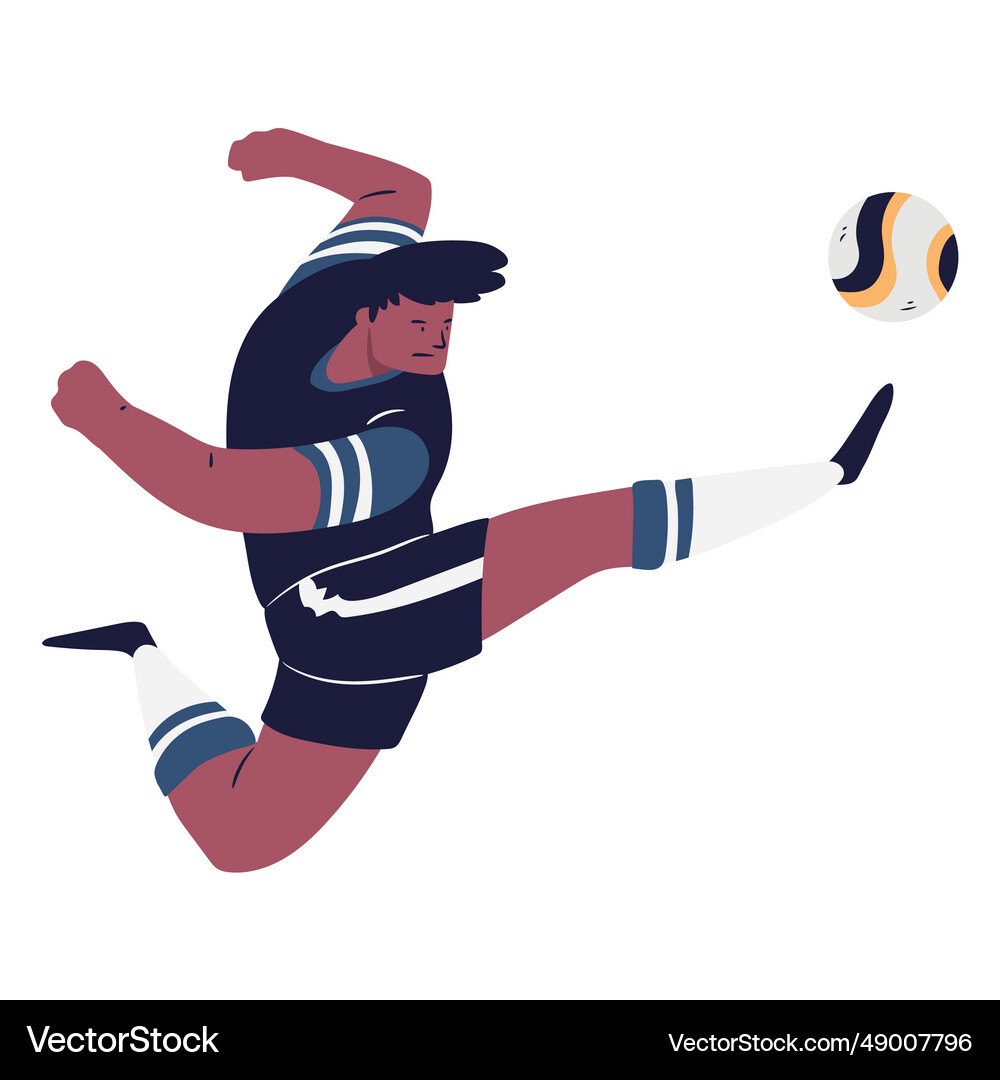 Soccer player male kicking ball Royalty Free Vector Image