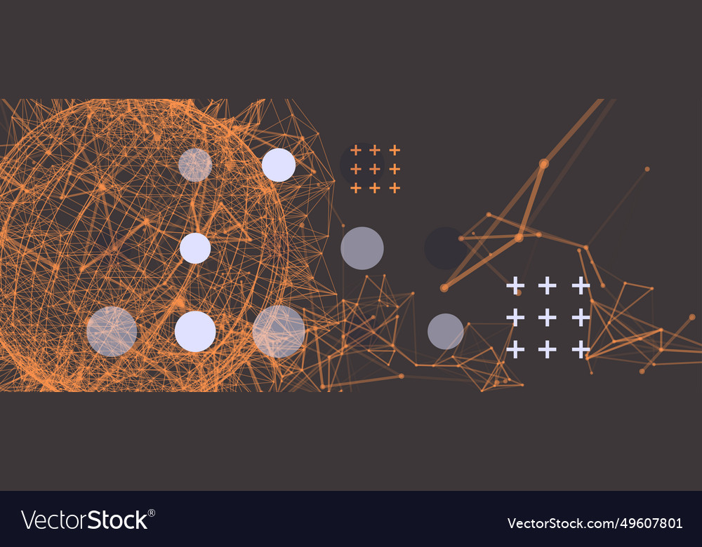 Abstract Sphere Background With Plexus Effect 3d Vector Image