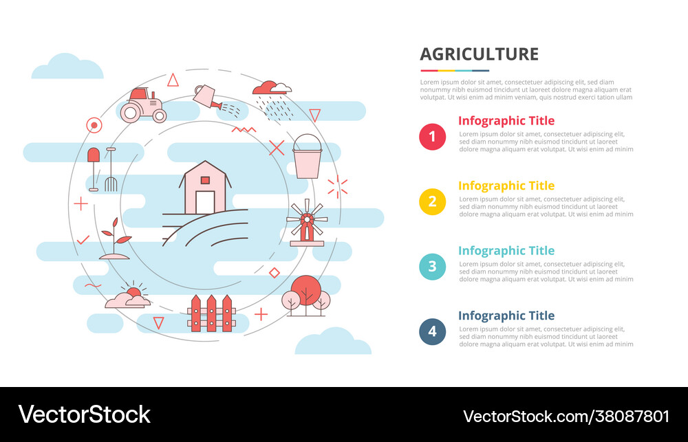 Agriculture concept for infographic template Vector Image