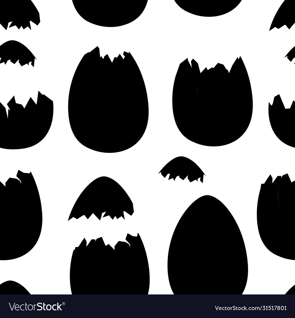 Black silhouettes seamless pattern egg shells Vector Image