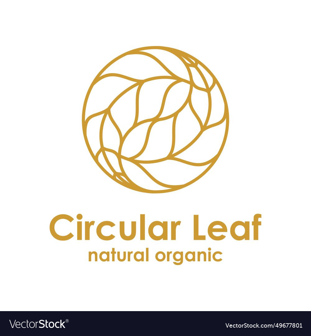 Circular leaf logo design Royalty Free Vector Image