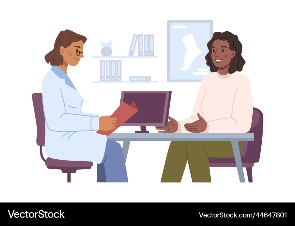Doctor on consultation with patient Royalty Free Vector