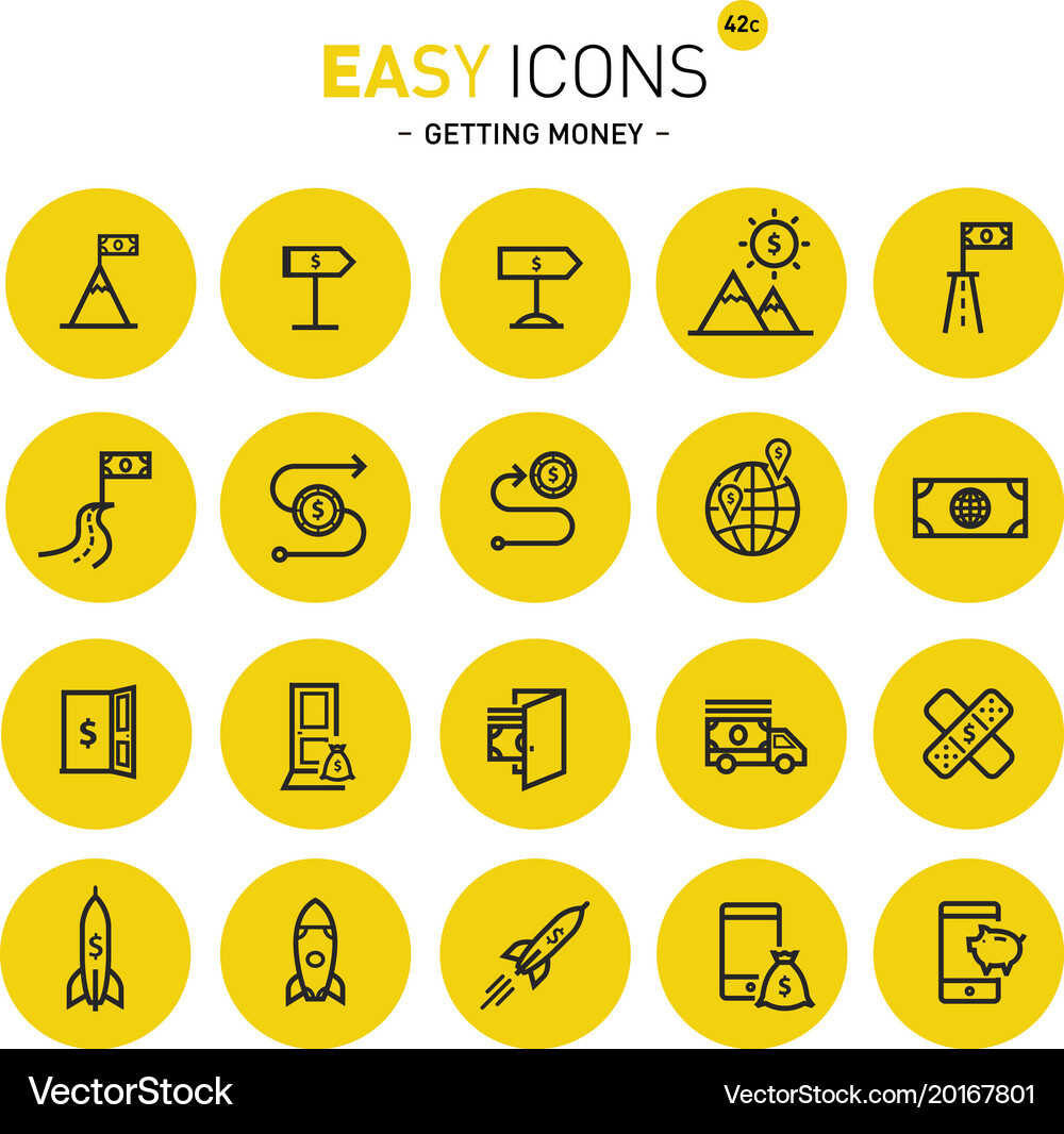 Easy icons 42c gettng money Royalty Free Vector Image