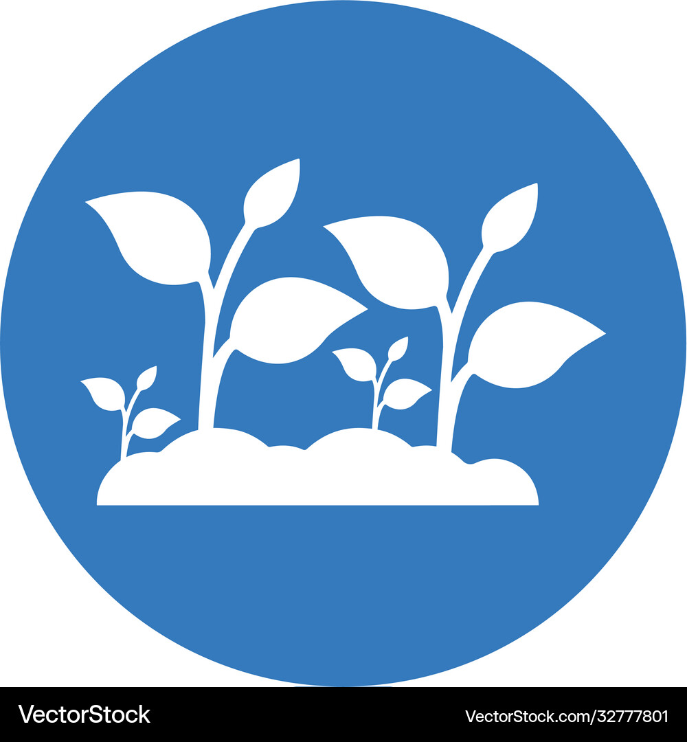 Ecology plant icon blue color Royalty Free Vector Image