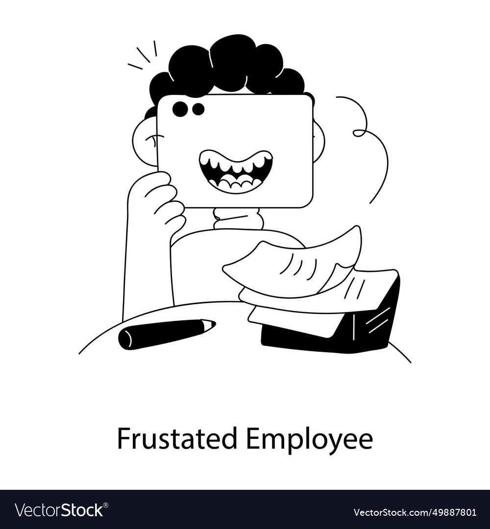 Frustrated employee Royalty Free Vector Image - VectorStock