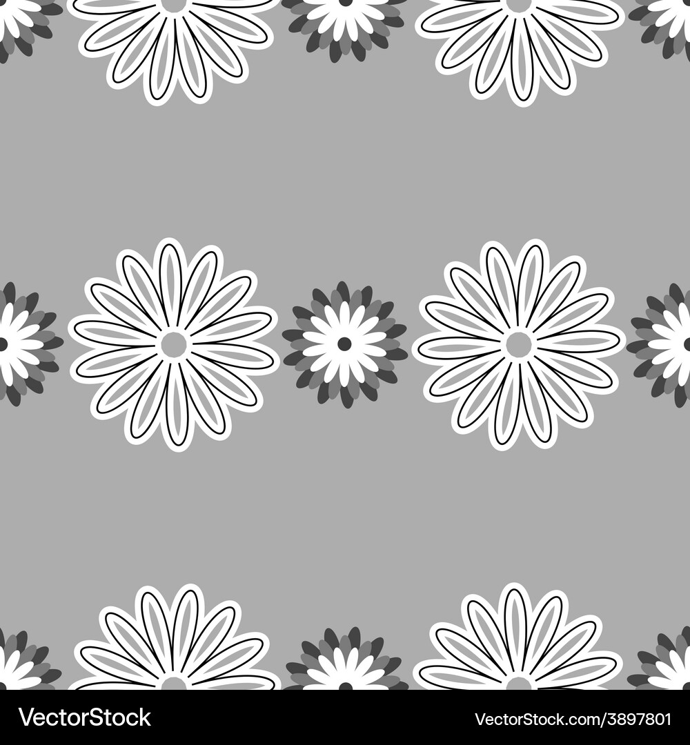 Gray floral pattern Royalty Free Vector Image - VectorStock