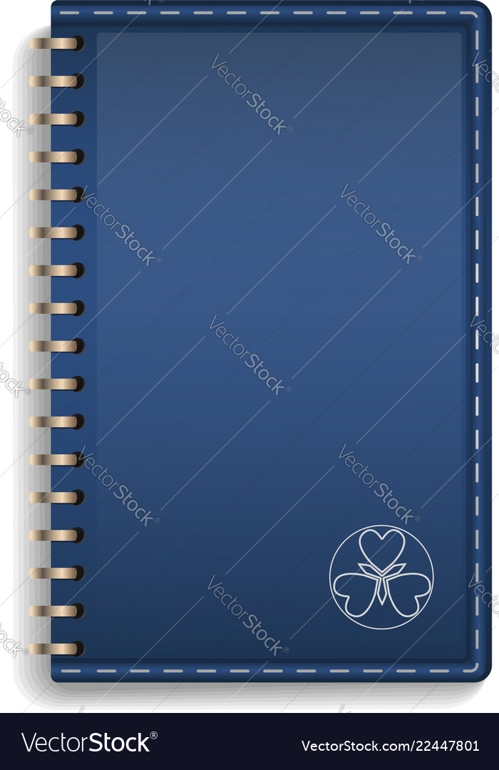 Leather notebook icon realistic style Royalty Free Vector
