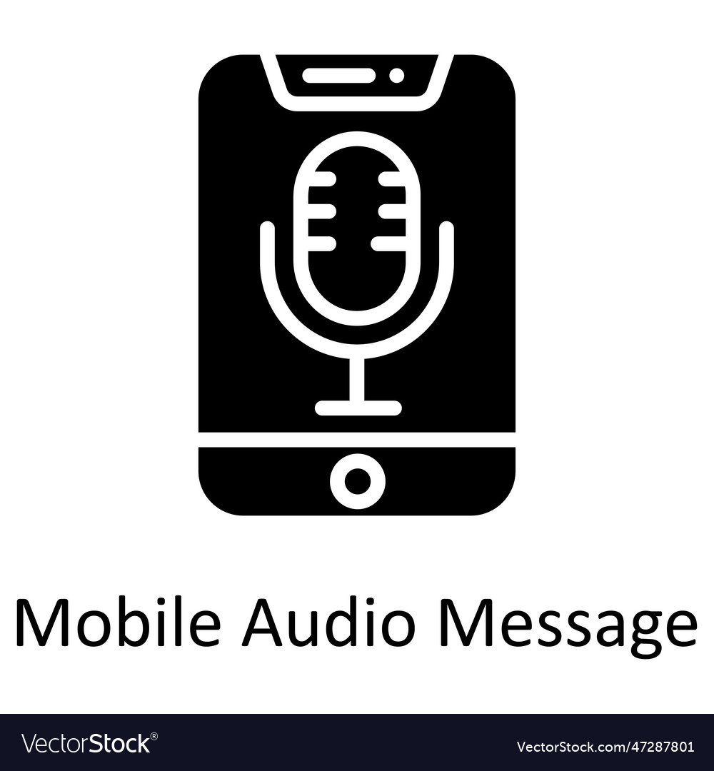 Mobile audio message solid icon design illu Vector Image