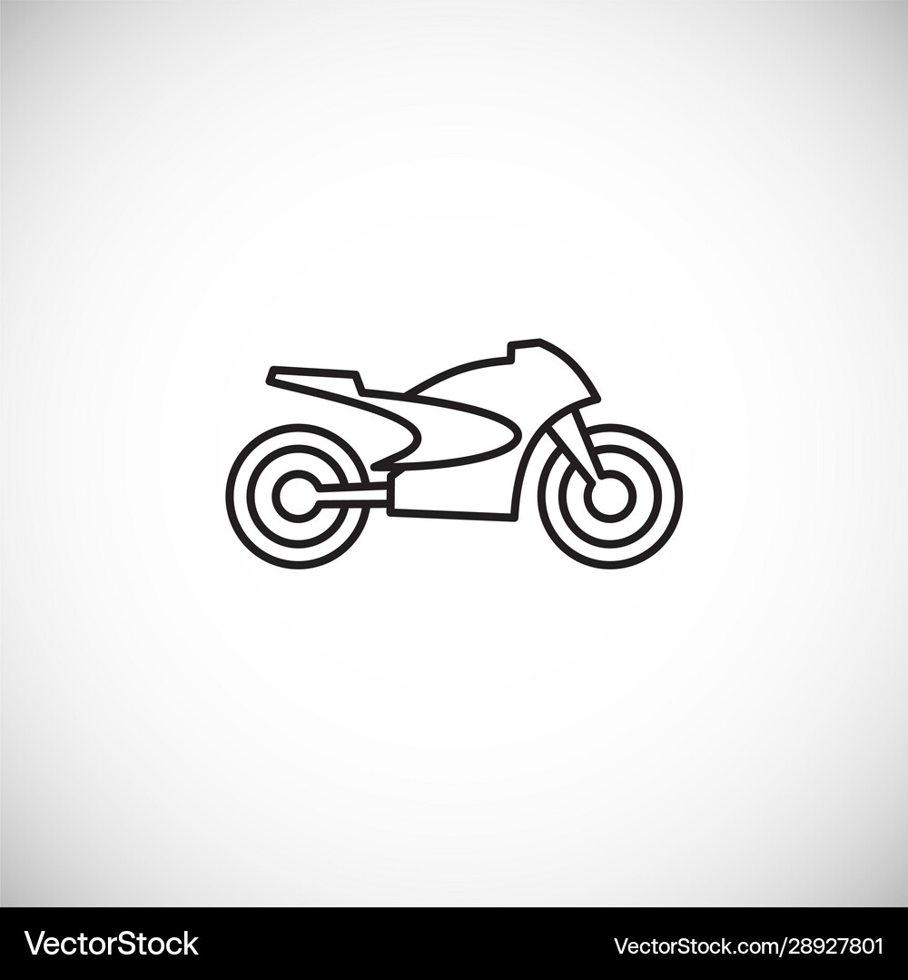 Motorcycle icon outline on background for graphic Vector Image
