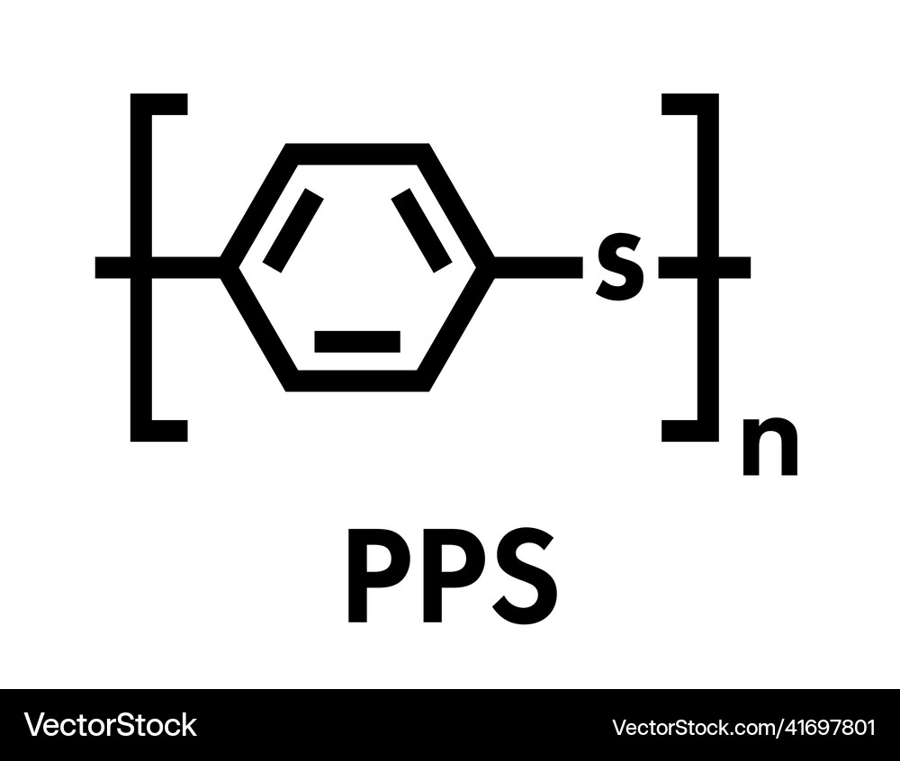 Polyphenylene sulfide pps polymer chemical Vector Image