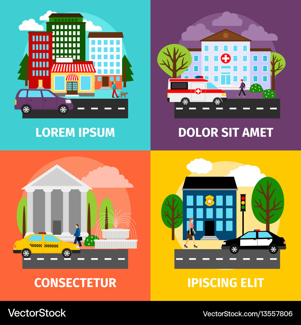 City concepts residential Royalty Free Vector Image