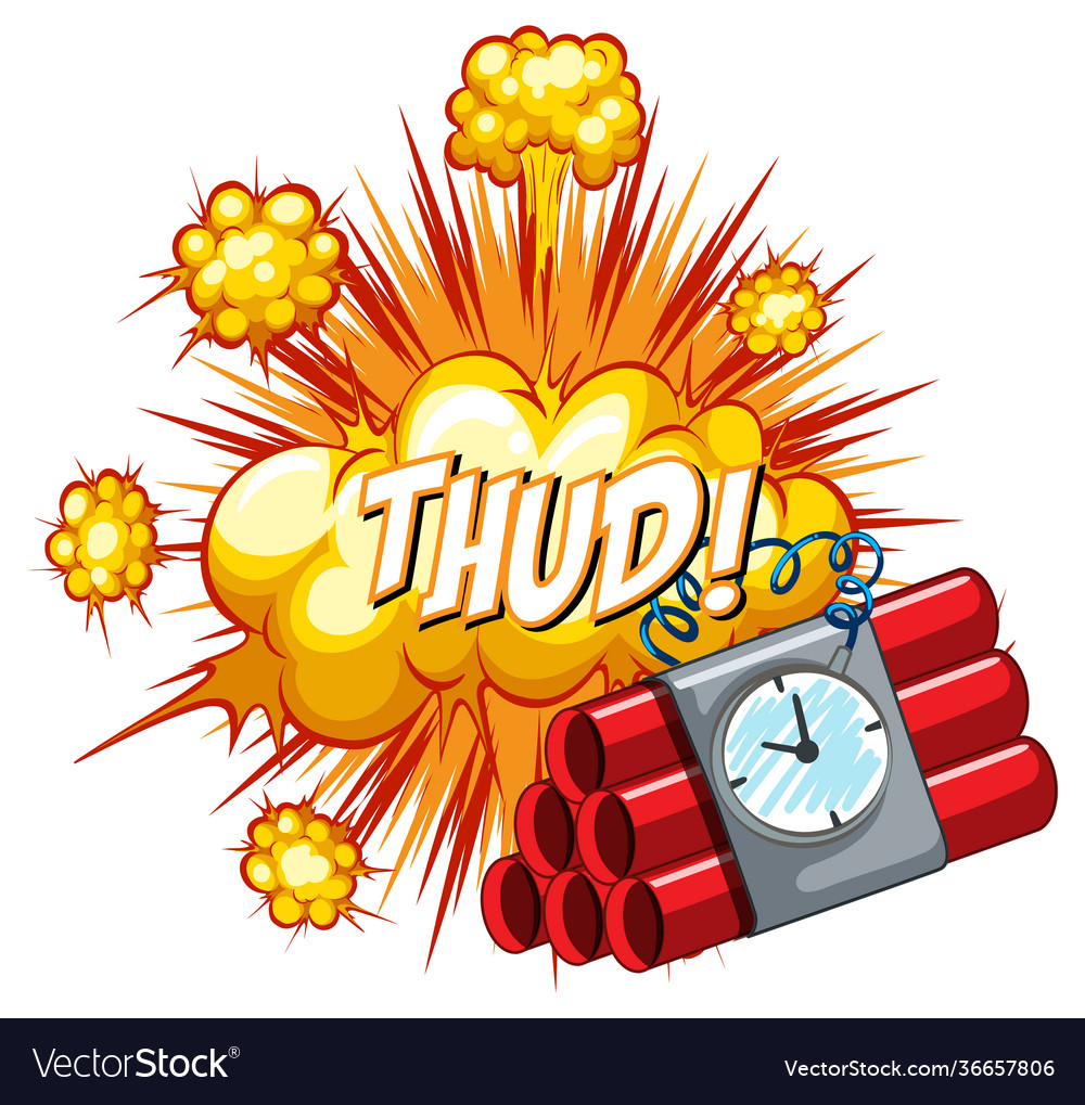 Comic speech bubble with thud text Royalty Free Vector Image