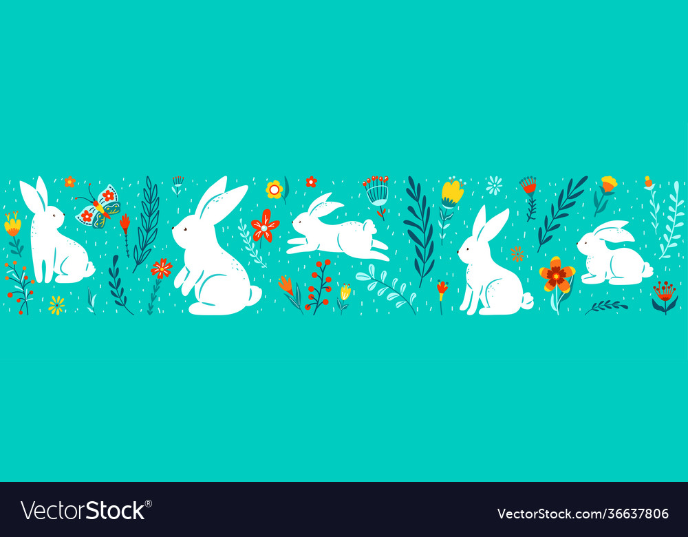 Easter seamless border Royalty Free Vector Image