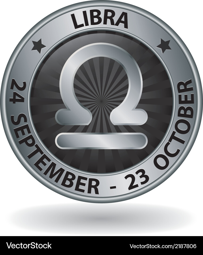 Libra zodiac silver sign virgo symbol Royalty Free Vector
