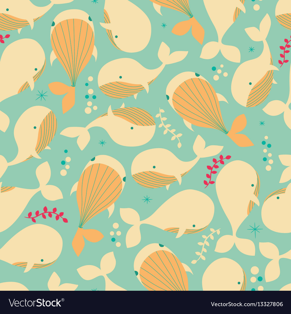Seamless pattern with underwater ocean animals Vector Image