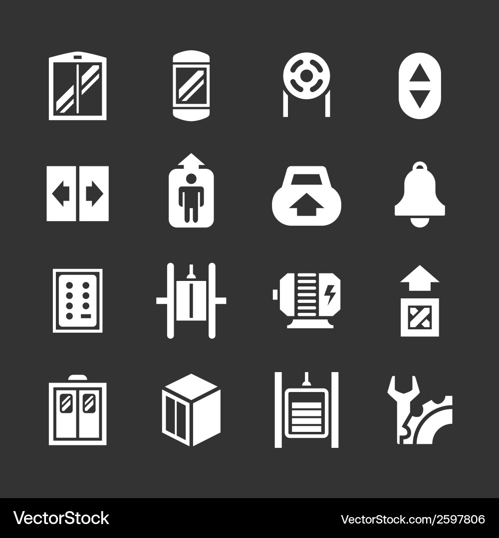 Set icons of elevator and lift Royalty Free Vector Image