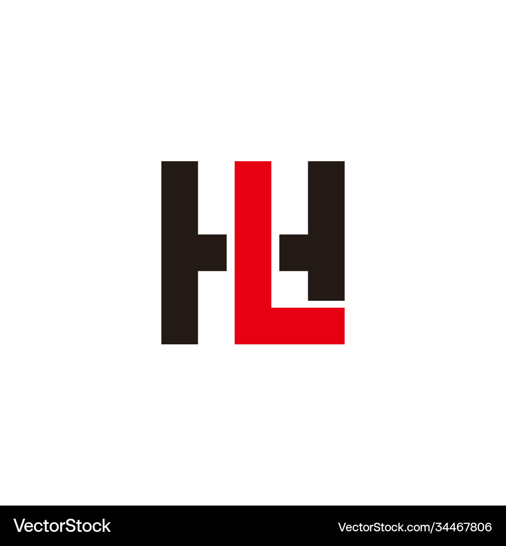 Simple letter hl square geometric colorful logo Vector Image