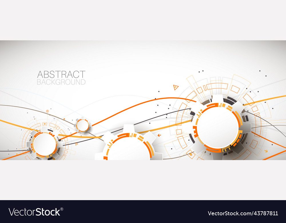 Abstract orange colored technology background Vector Image