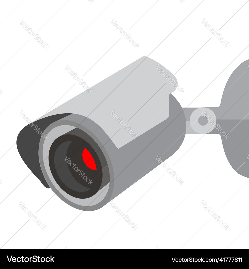 Cctv security camera flat icon Royalty Free Vector Image