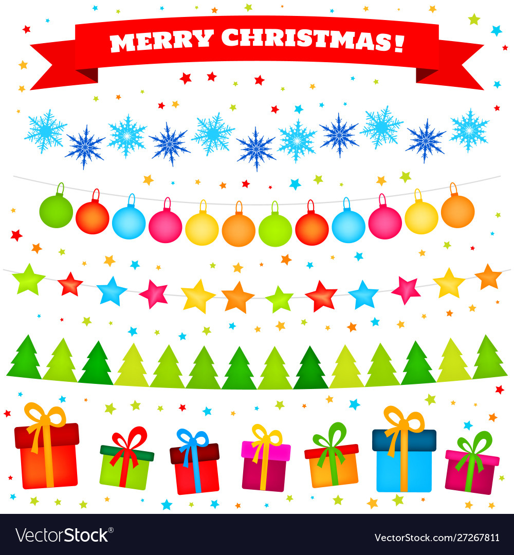 Christmas elements set Royalty Free Vector Image