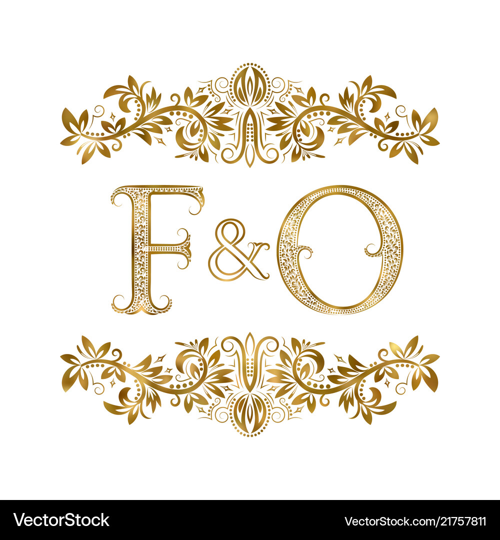 F and o vintage initials logo symbol Royalty Free Vector
