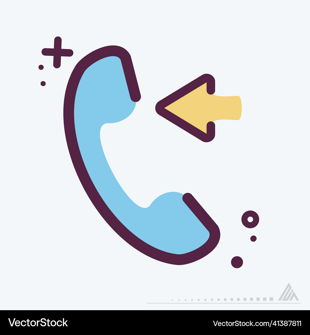 Icon phone incoming - mbe syle Royalty Free Vector Image