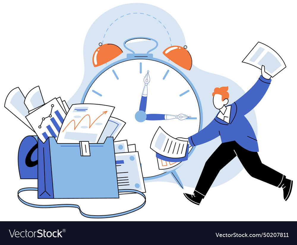 Paperwork managing multiple tasks simultaneously Vector Image Paperwork managing multiple tasks simultaneously Vector Image