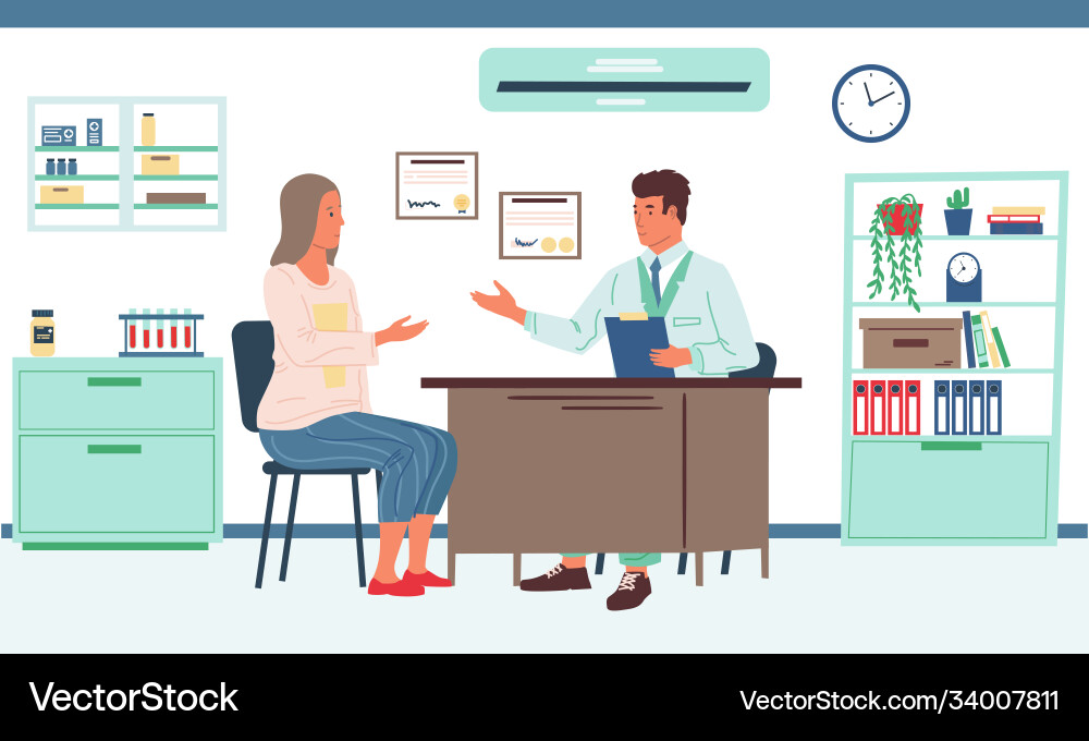 Patient consultation doctor appointment Royalty Free Vector