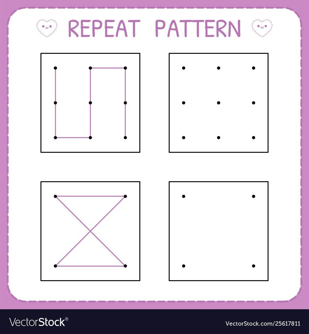 Repeat pattern kindergarten educational game Vector Image