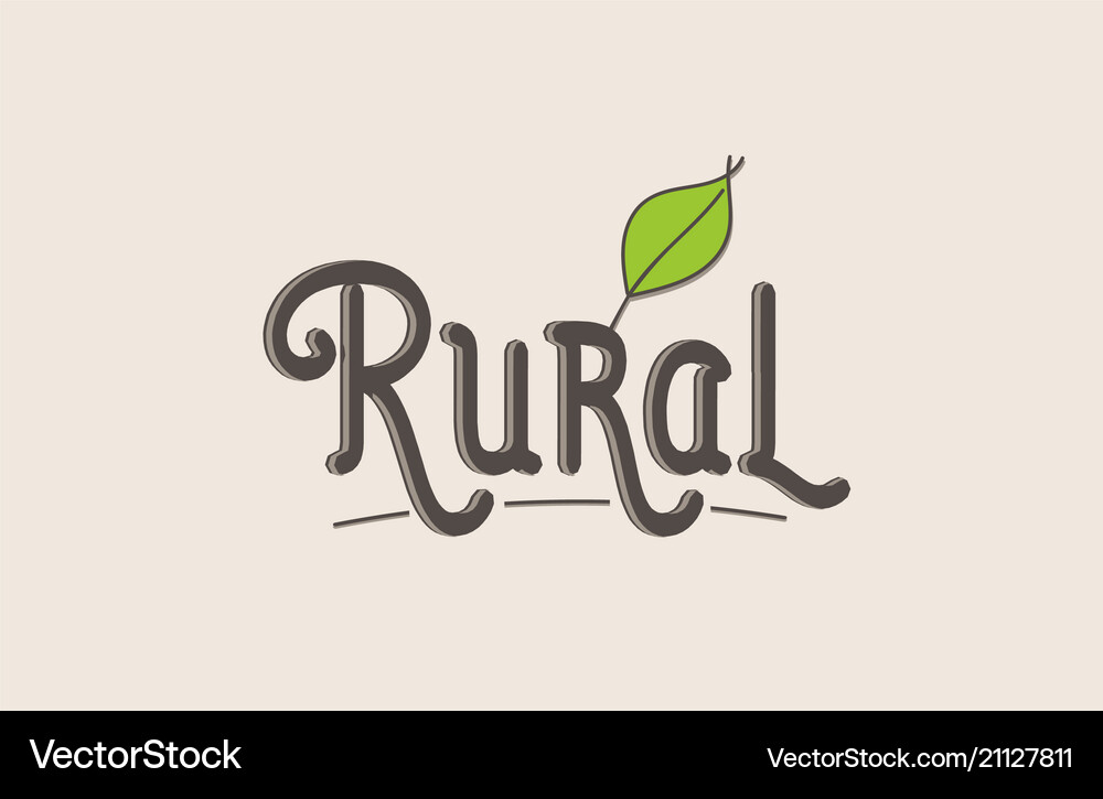 Rural word text typography design logo icon Vector Image