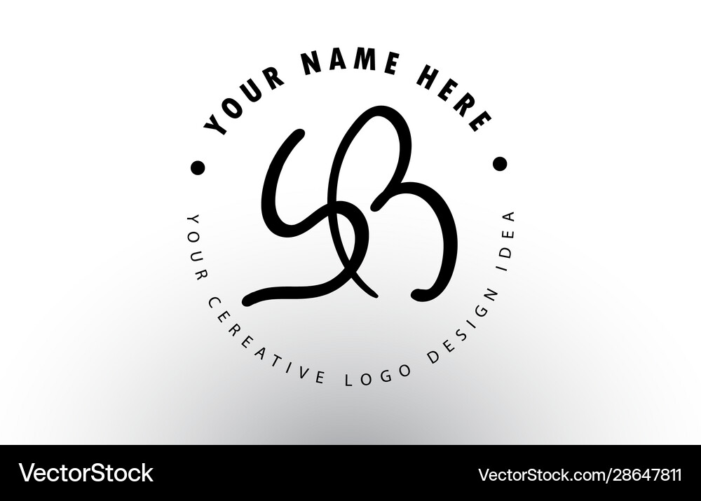 Sb handwritten letters logo design with circular Vector Image