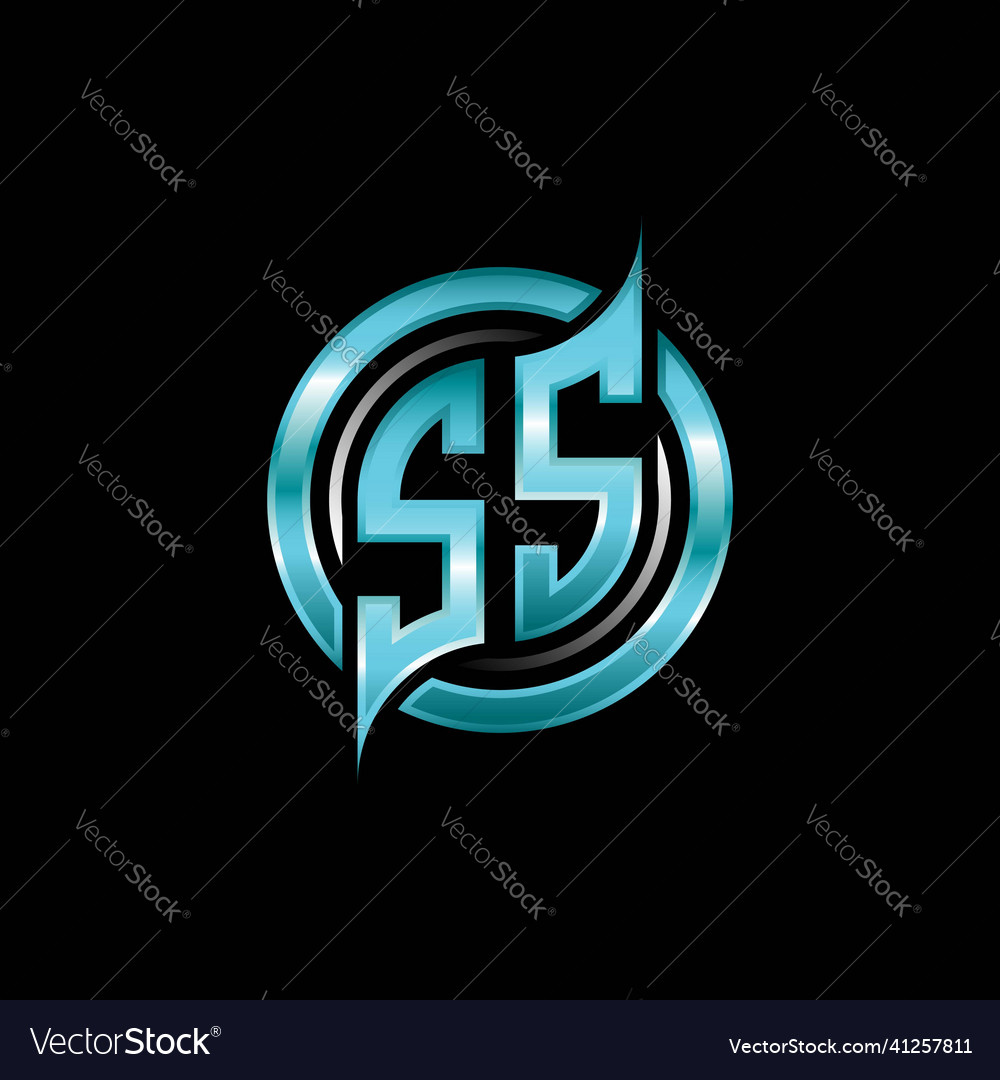 Ss initial monogram logo circle rounded Royalty Free Vector