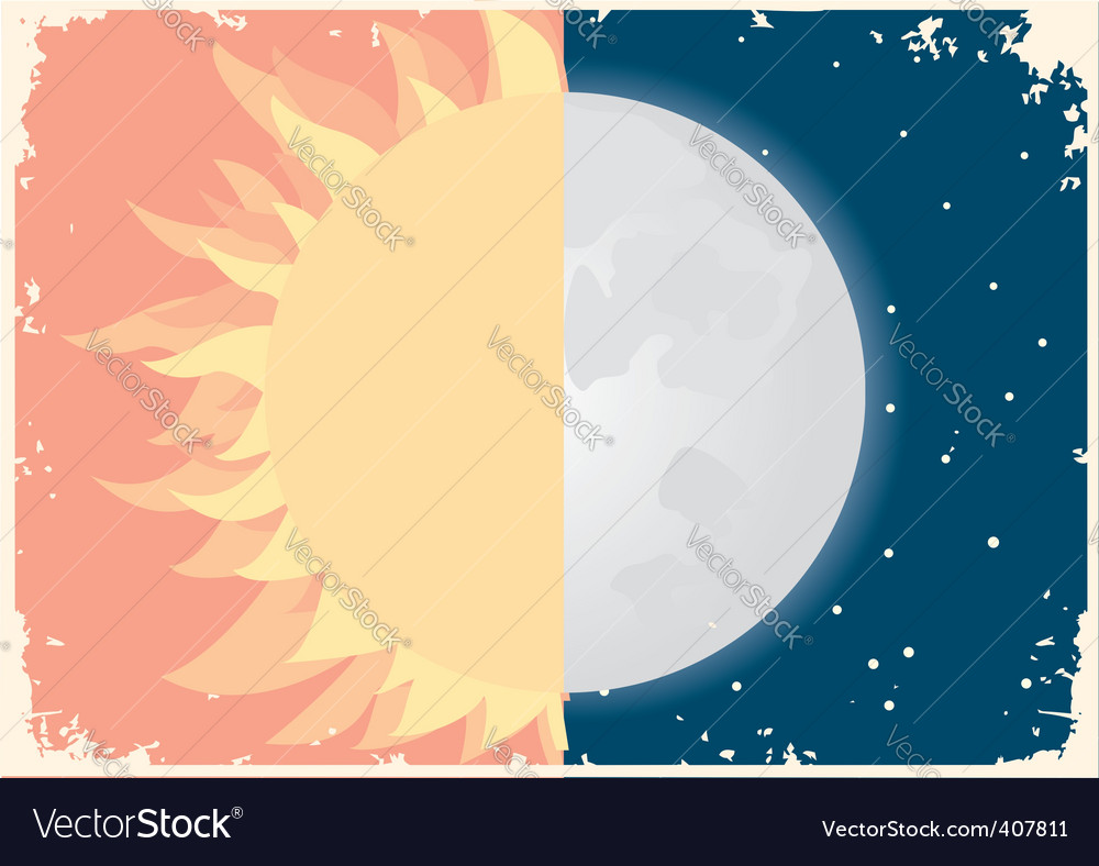 Sun moon Royalty Free Vector Image - VectorStock