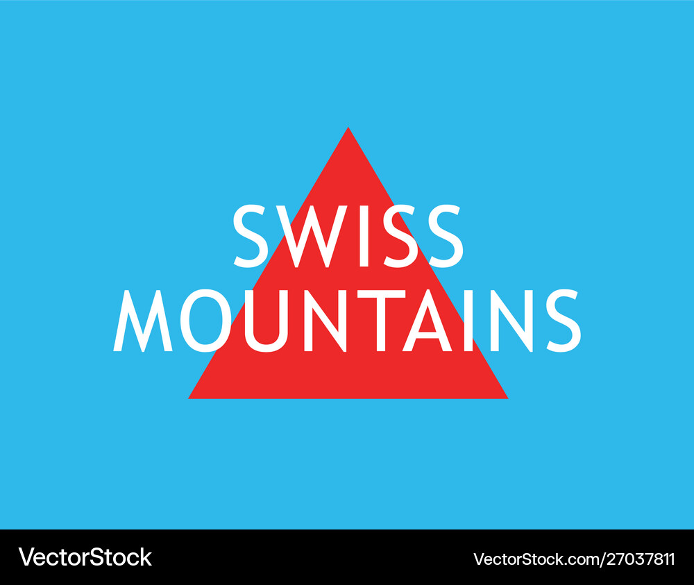 Swiss mountains alps - creative badge Royalty Free Vector