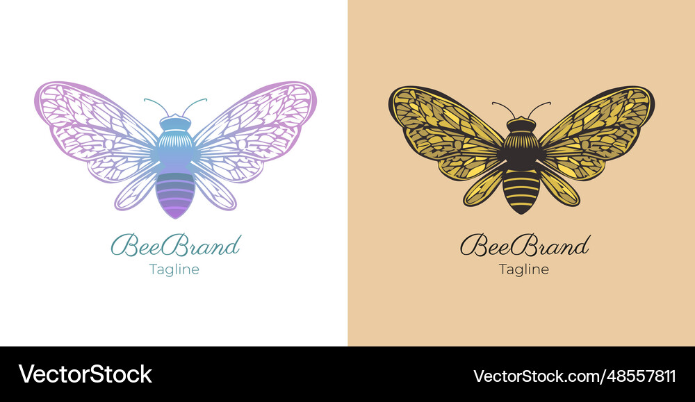 Symbolic image of a stylized bee isolated Vector Image