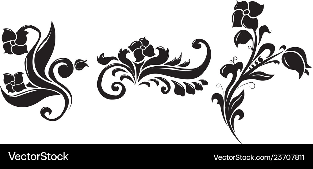 Tree blossom floral with curly leaves Royalty Free Vector