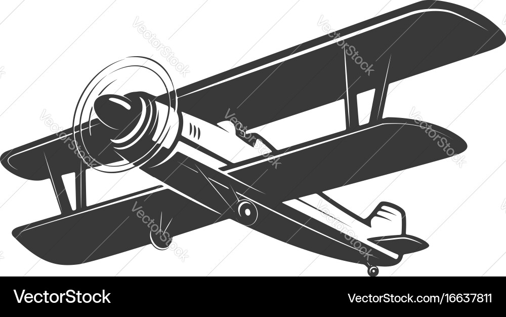 Vintage aeroplane isolated on white Royalty Free Vector
