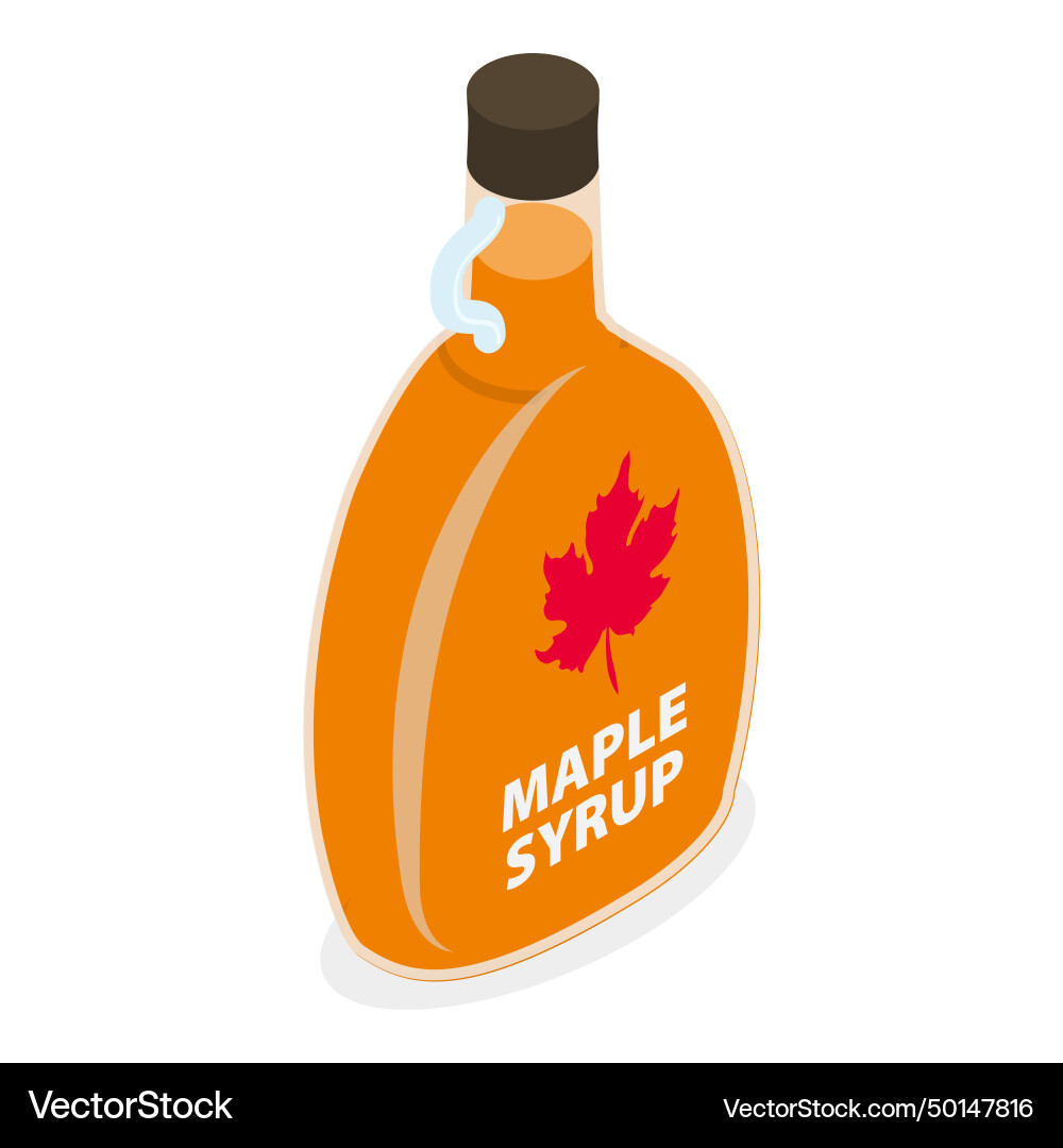 3d isometric flat set of maple syrup item Vector Image