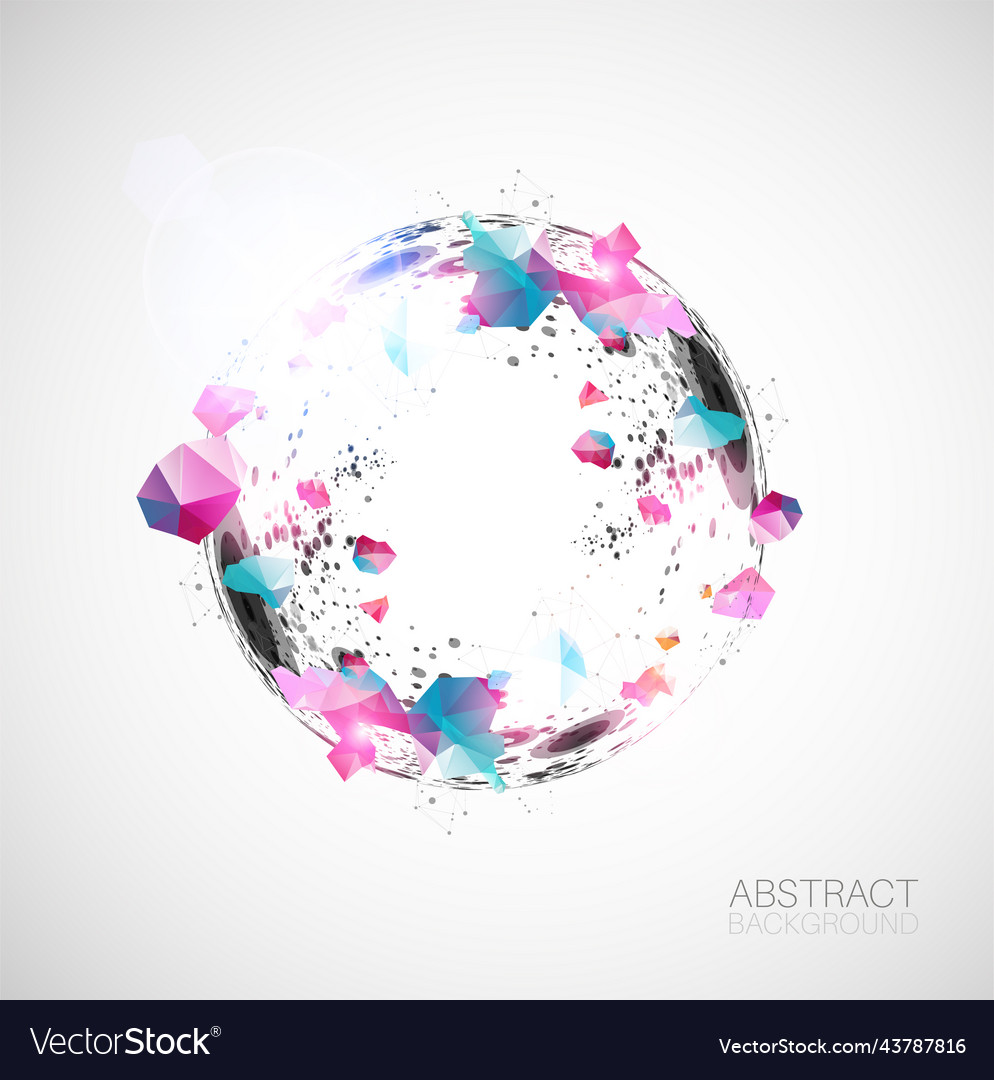 Abstract Sphere Background With Plexus Effect 3d Vector Image