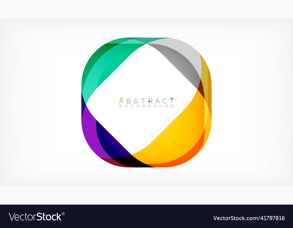 Abstract square shape with overlapping waves Vector Image