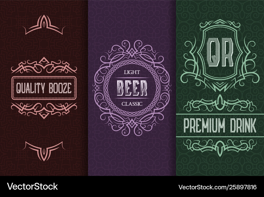 Beverage packaging design set alcohol drink Vector Image